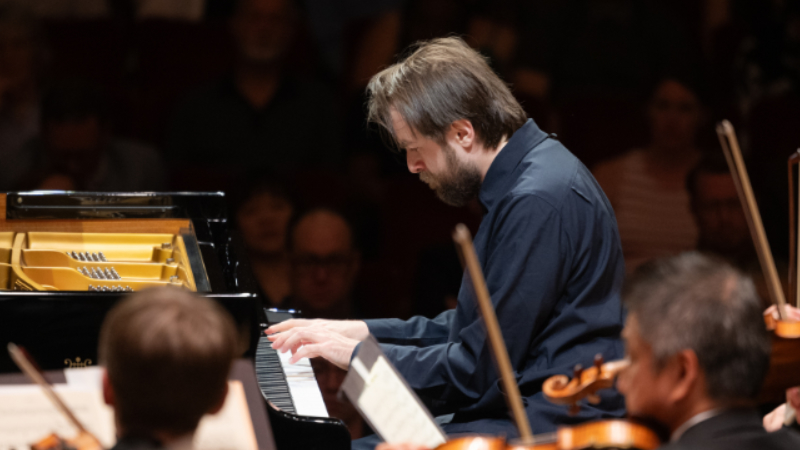 Pianist Daniil Trifonov solos in Johannes Brahms' "Piano Concerto No. 2 ...