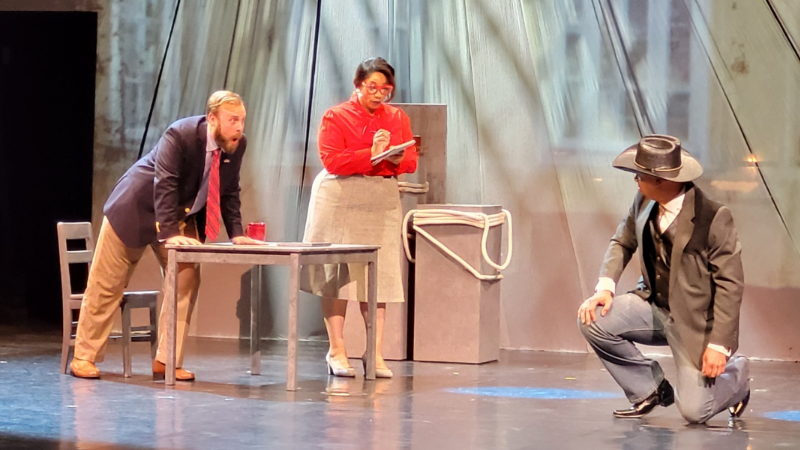 l-r: Andrew Gilstrap, Minka Wiltz, and Kevin Thompson in "Forsyth ...