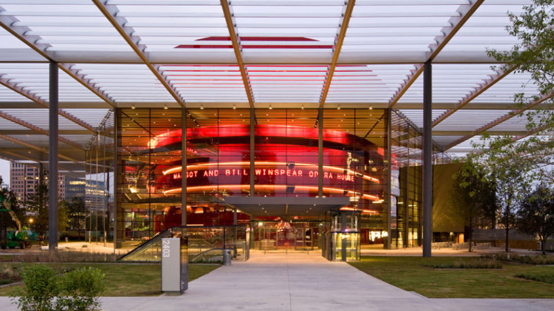 Exterior of the Margot and Bill Winspear Opera House in Dallas, Texas ...