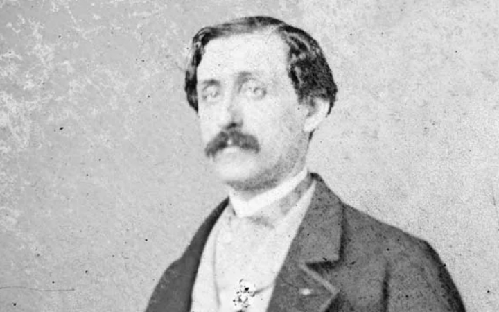 Louis Moreau Gottschalk, detail from a photo by Matthew Brady, made sometime in the late 1850s ...