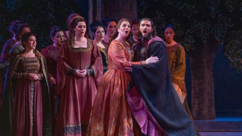 Canadian-Italian soprano Aviva Fortunata in the role of Leonora, with ...